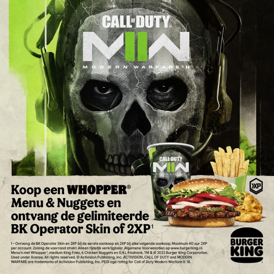 Burger King en Call of Duty lanceren Call of Duty menu en in-game items ...