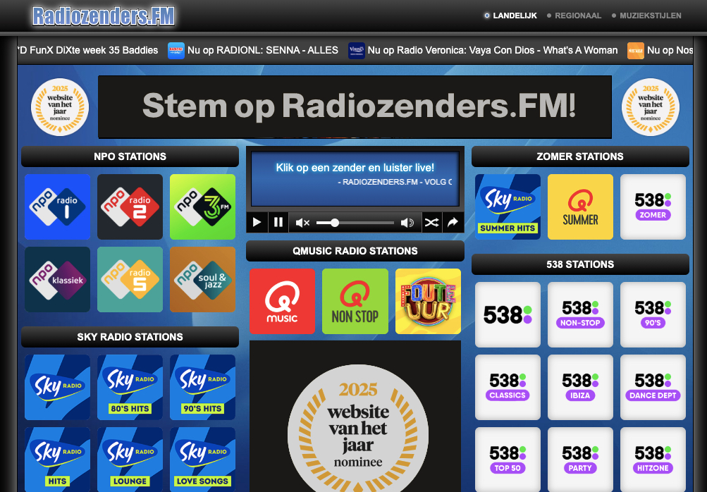 Stem op Radiozenders.FM voor Website van het Jaar 2025! - Emerce